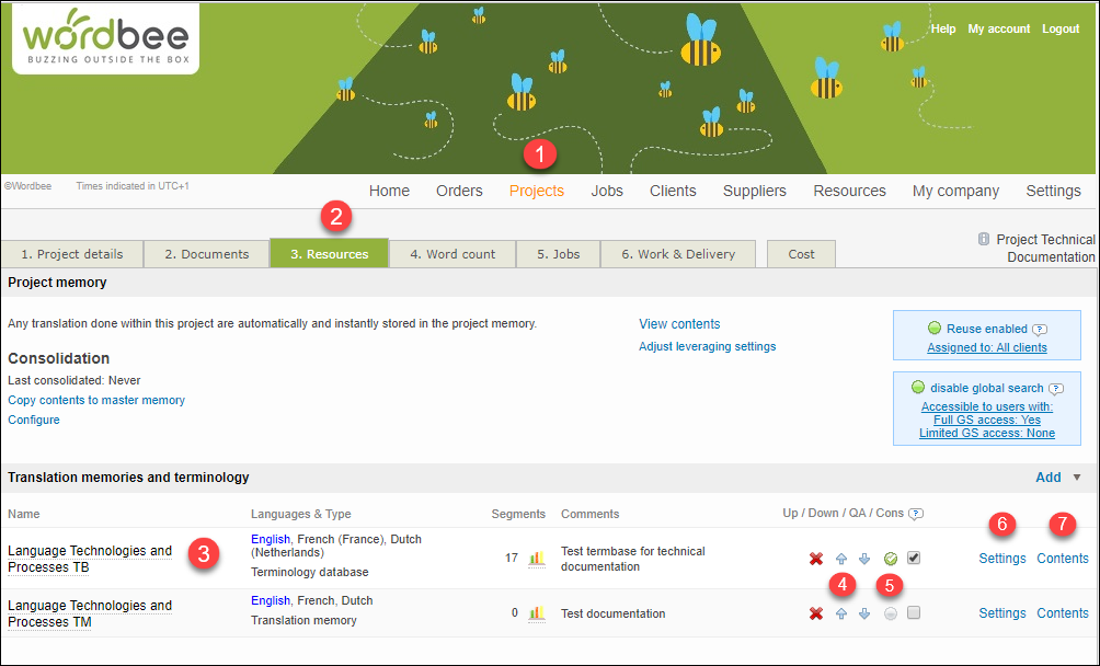 Add termbases to your project